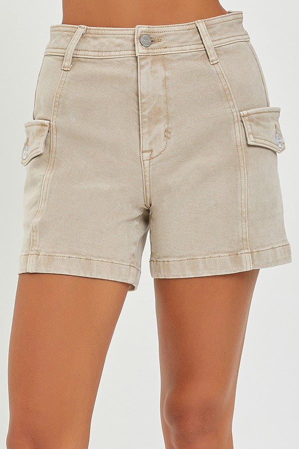 4443 -HIGH RISE CARGO SHORTS-khaki – Boho Luv Boutique